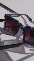 Double Down in Obsidian: Black Acetate Sunglasses with Olive Green Len