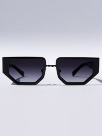 Modern D-Frame, Square Frame Acetate Sunglasses. Black Sunglasses ...